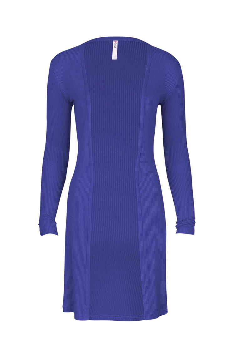 Long Navy Ribbed Slimline Cardigan | LoveIt Atelier Boutique