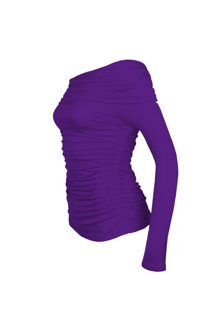 Purple Off Shoulder Top with Long Sleeves| LoveIt Atelier