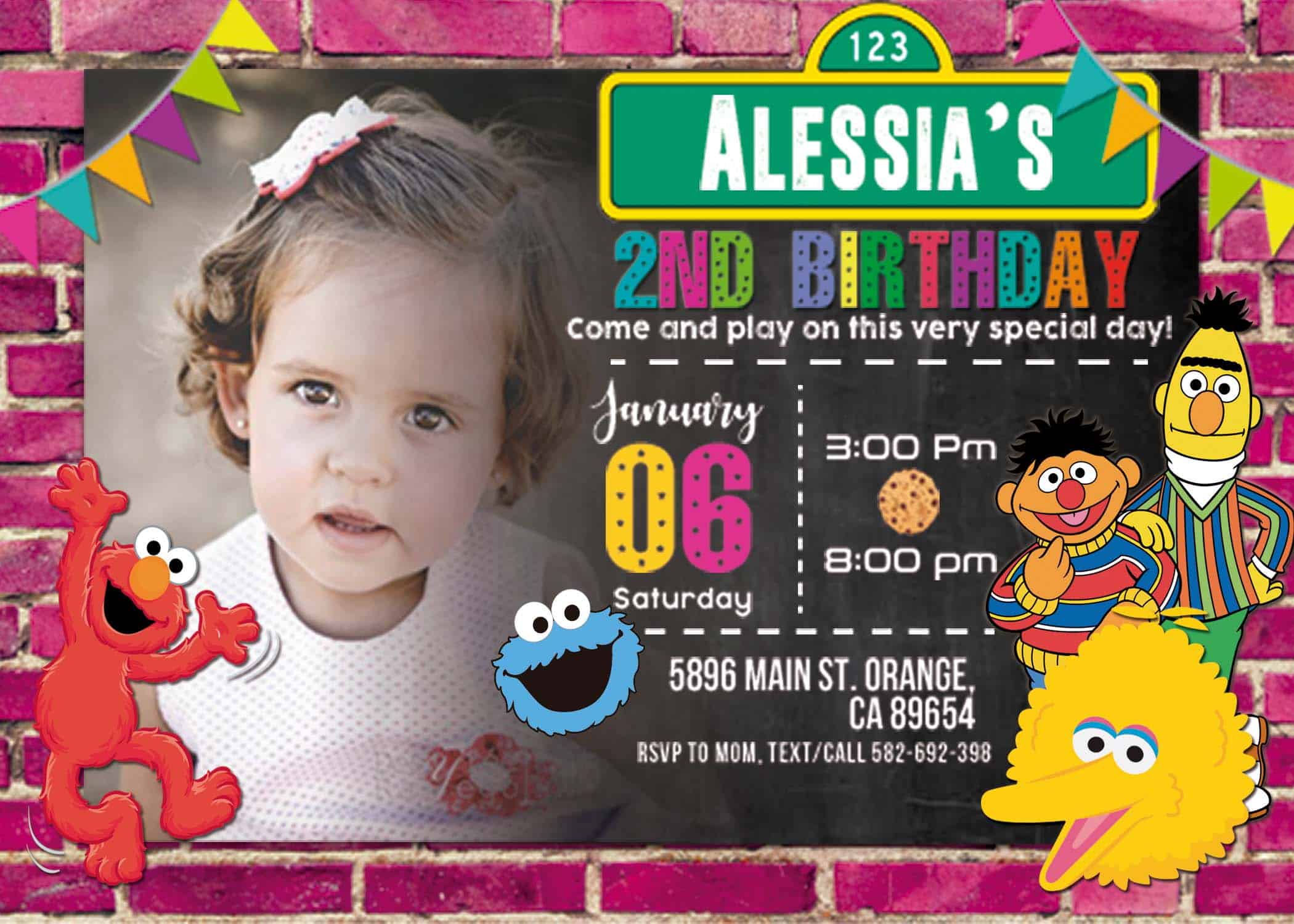 Sesame Street Birthday Party Invitation | Lovely Invite