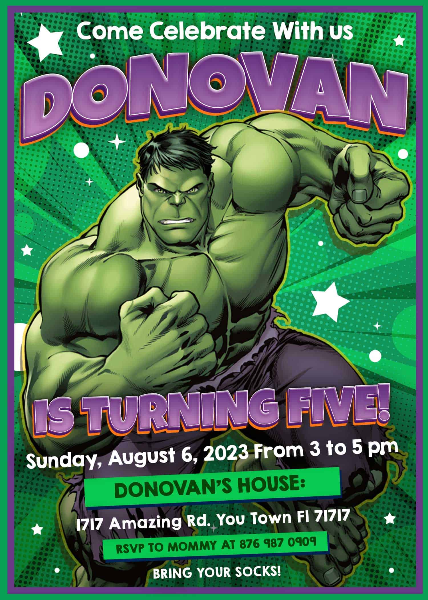 The Hulk Birthday Party Invitation | Amazing Invite