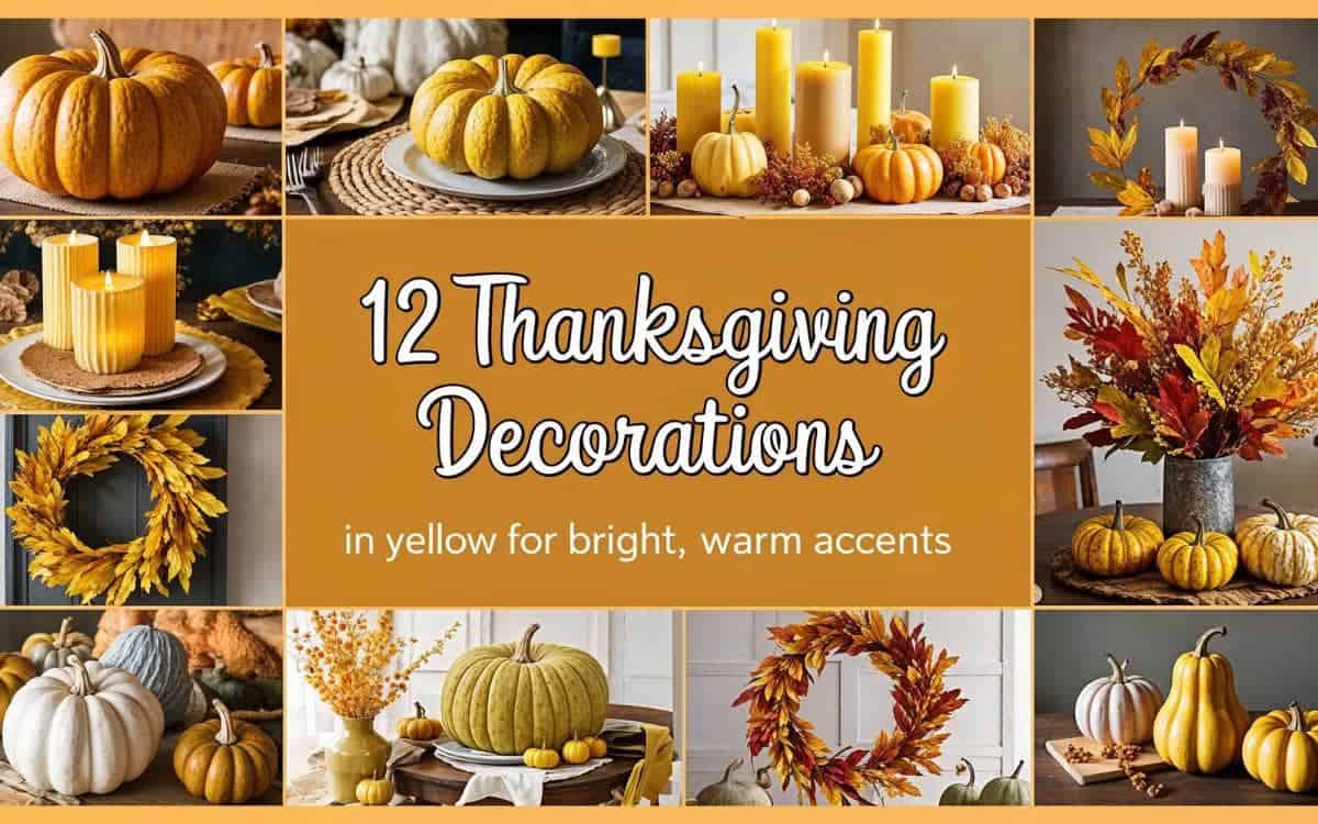 12 Thanksgiving Decorations In Yellow For Bright, Warm Accents