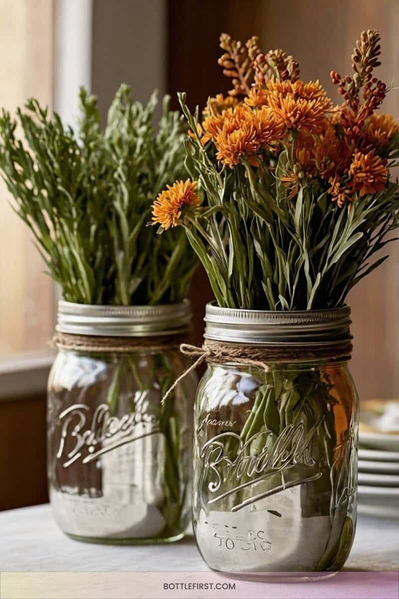 20 Thanksgiving Table Decorations Using Mason Jars For A Rustic Holiday ...