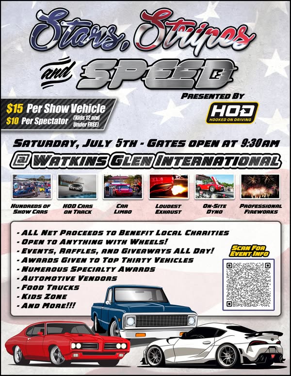 Hooked On Driving Stars, Stripes and Speed Car Show – Watkins Glen, NY ...
