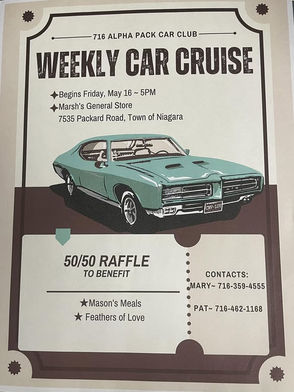 716 Alpha Pack Car Club Weekly Car Cruise – Town of Niagara, NY ...