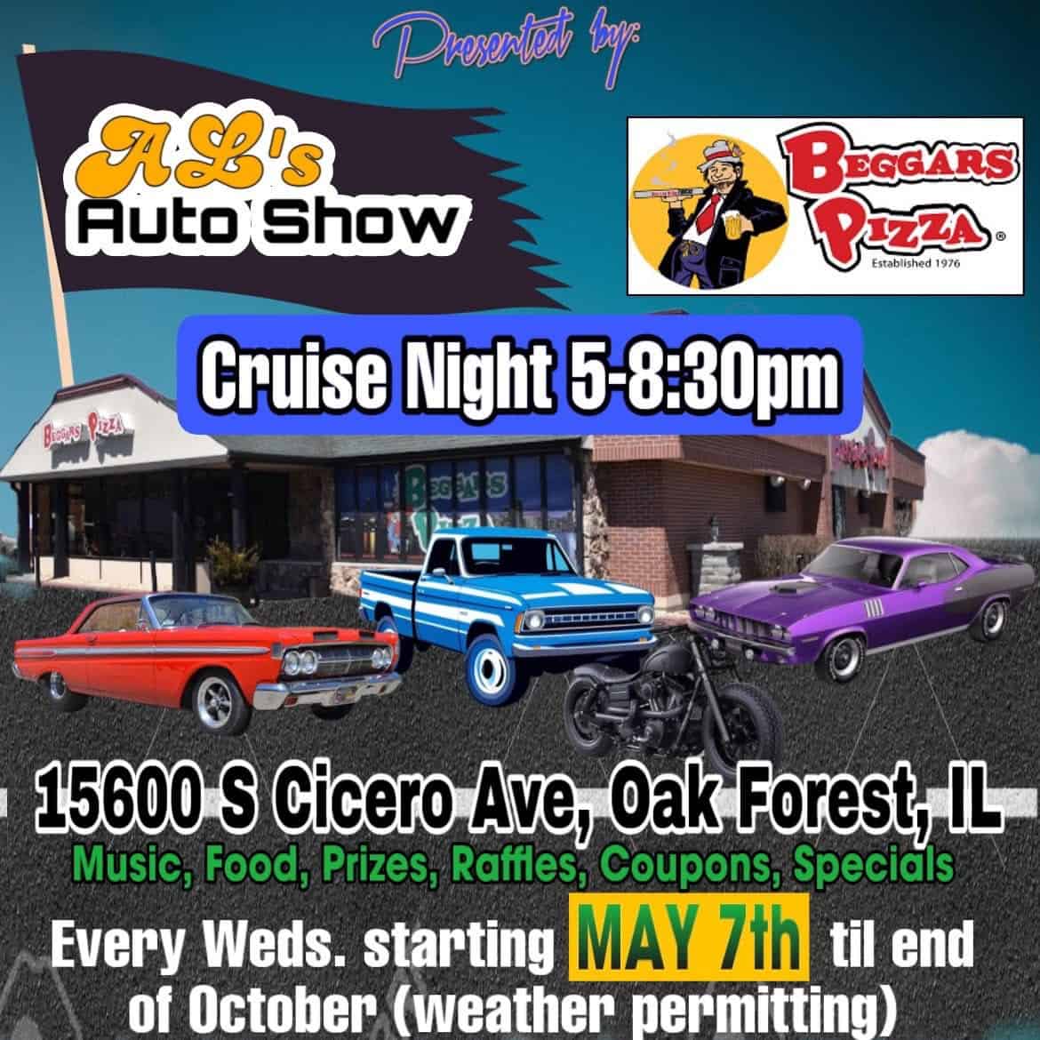 Beggars Pizza Cruise Night – Oak Forest, IL | CarCruiseFinder