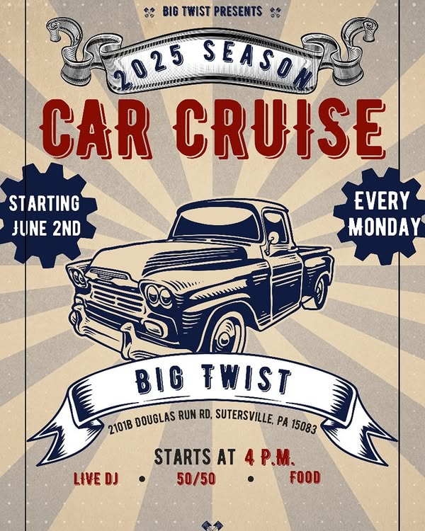 Big Twist Car Cruise – Sutersville, PA | CarCruiseFinder