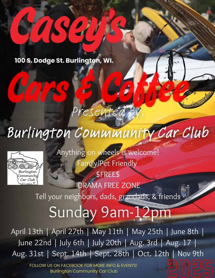 Casey's Cars & Coffee Presented By, BC-3 – Burlington, WI | CarCruiseFinder