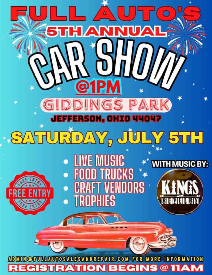 Full Auto’s 5th Annual Car Show @Giddings Park – Jefferson, OH ...