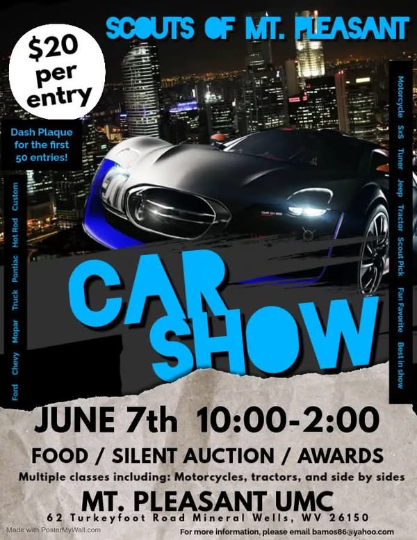 Scouts Of Mt. Pleasant Car Show – Mineral Wells, WV | CarCruiseFinder
