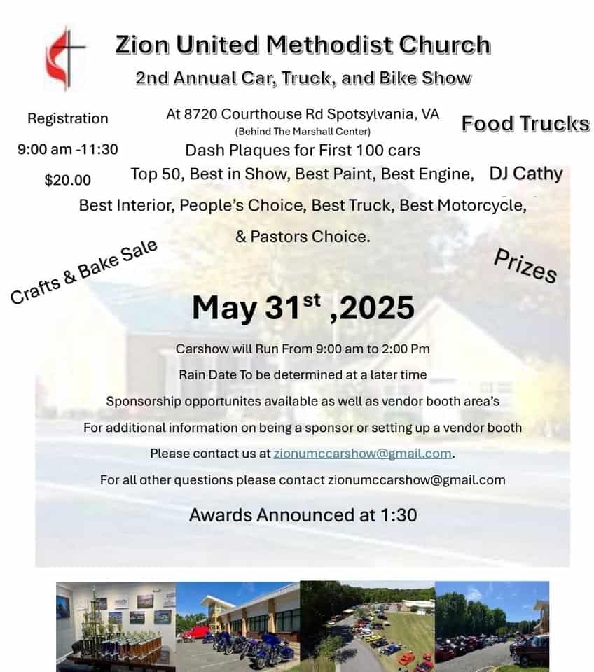Zion UMC Car Show – Spotsylvania, VA | CarCruiseFinder