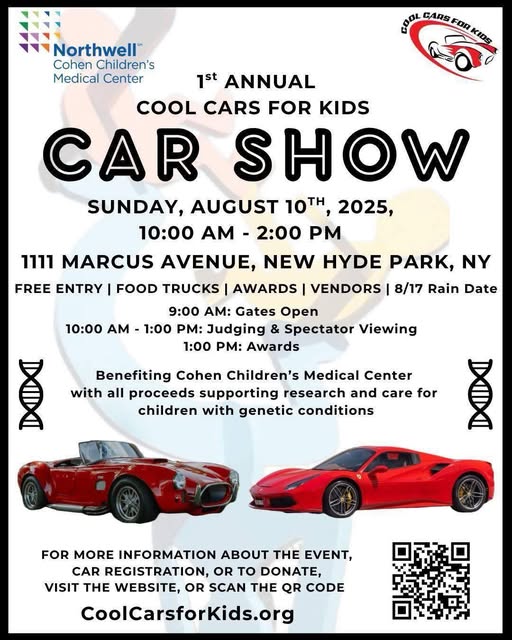 1st Annual Cool Cars for Kids Car Show – New Hyde Park, NY ...