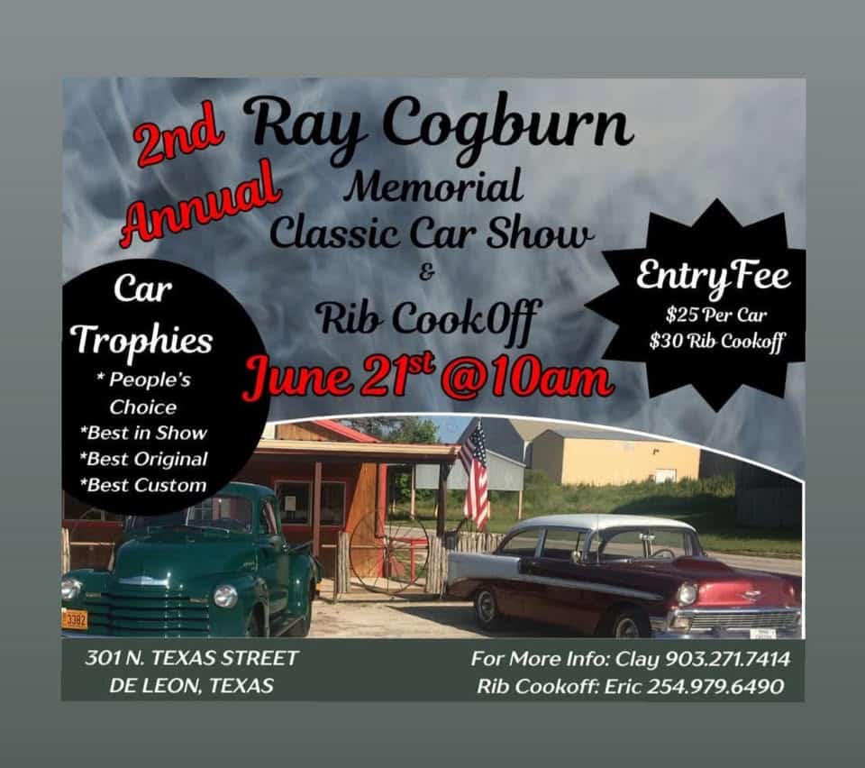 2nd Annual Ray Cogburn Memorial Classic Car Show and Rib Cook Off – De ...
