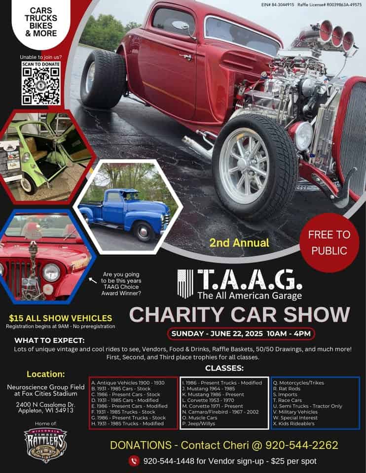 2nd Annual T.A.A.G. Charity Car Show – Appleton, WI | CarCruiseFinder