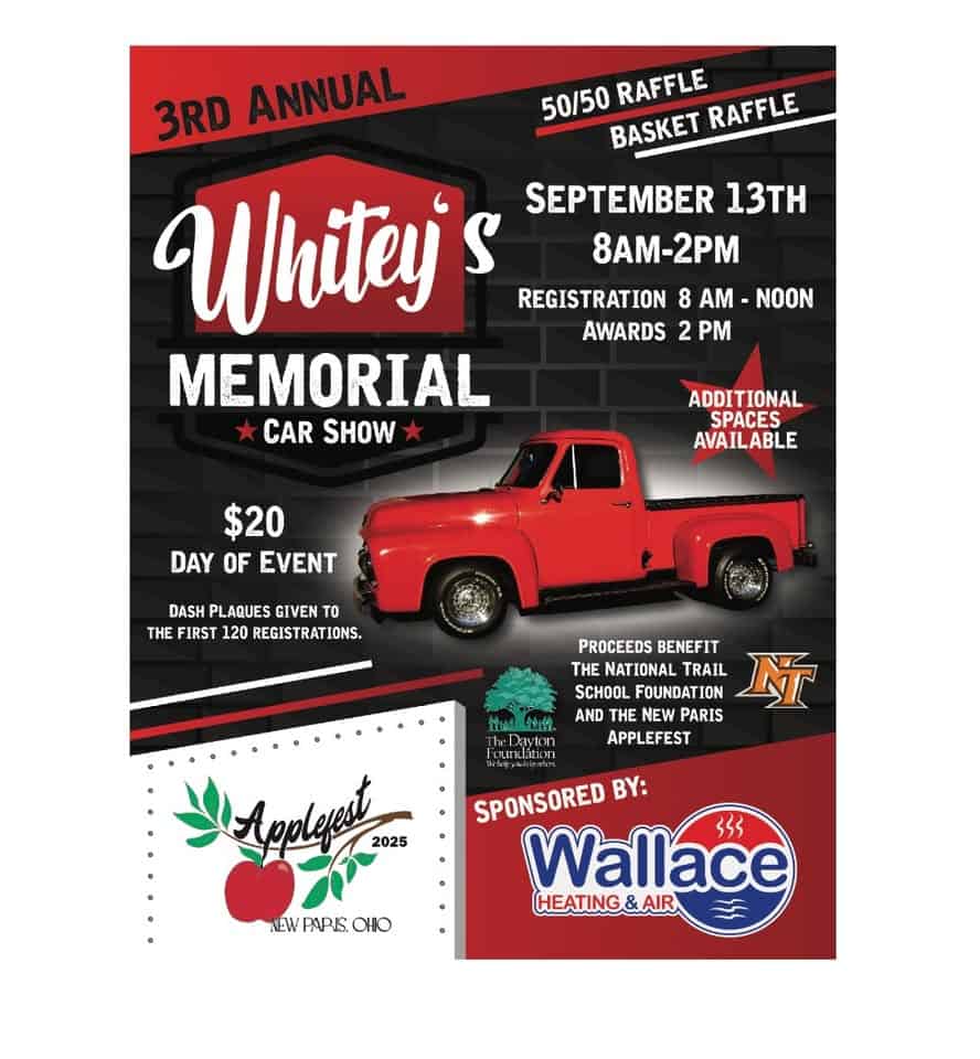 3rd Annual Whitey's Memorial Car Show – New Paris, OH | CarCruiseFinder