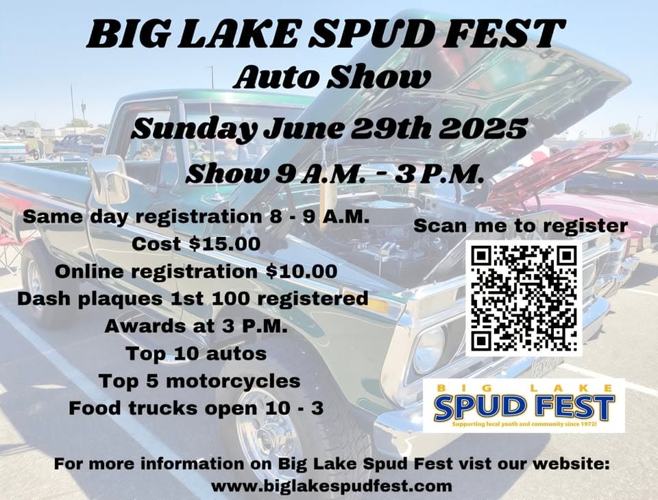 4th Annual Big Lake Spud Fest Auto Show – Big Lake, MN | CarCruiseFinder
