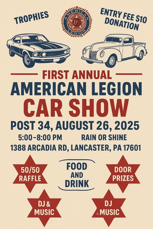 1st Annual American Legion car show – Lancaster, PA | CarCruiseFinder