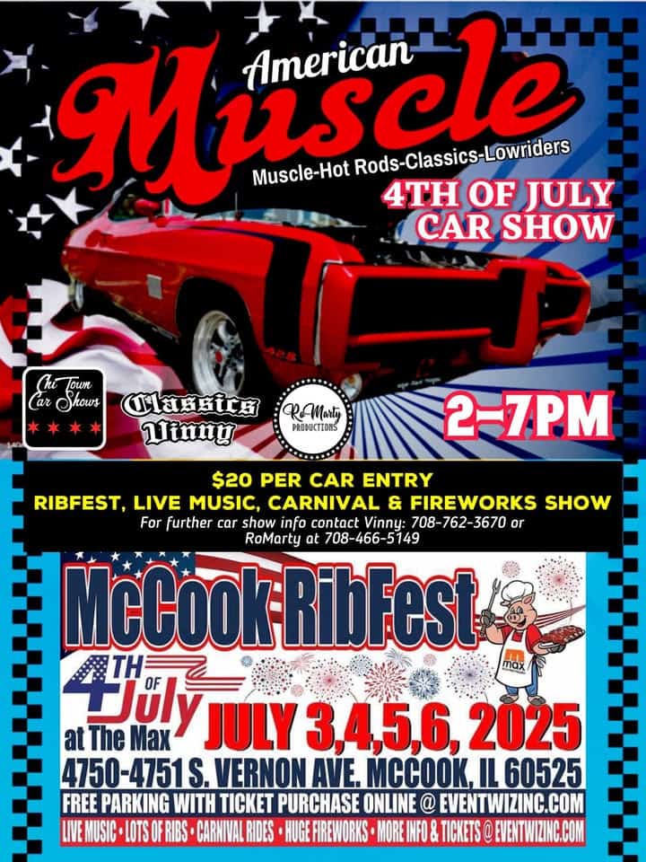 AMERICAN MUSCLE CAR SHOW & RIBFEST – Mccook, IL | CarCruiseFinder