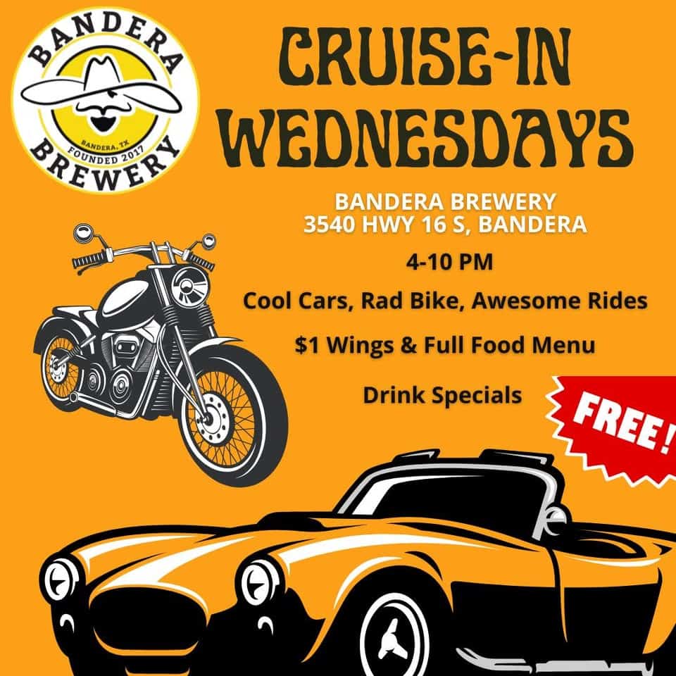 Cruise-In Wednesdays @ Bandera Brewery – Bandera, TX | CarCruiseFinder