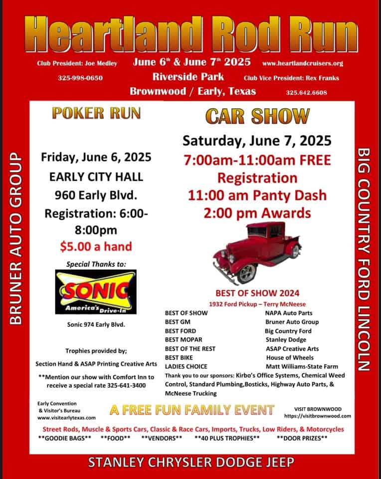 Heartland Cruisers Rod Run – Brownwood, TX | CarCruiseFinder