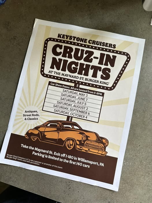 Keystone Cruisers Cruz-In Nights – Williamsport, PA | CarCruiseFinder