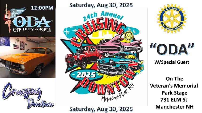 ODA & Cruising Downtown Car Show 2025 – Manchester, NH | CarCruiseFinder