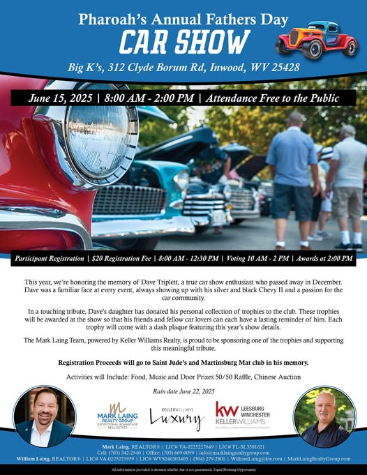Pharaoh's Annual Father's Day Car Show – Inwood, WV | CarCruiseFinder