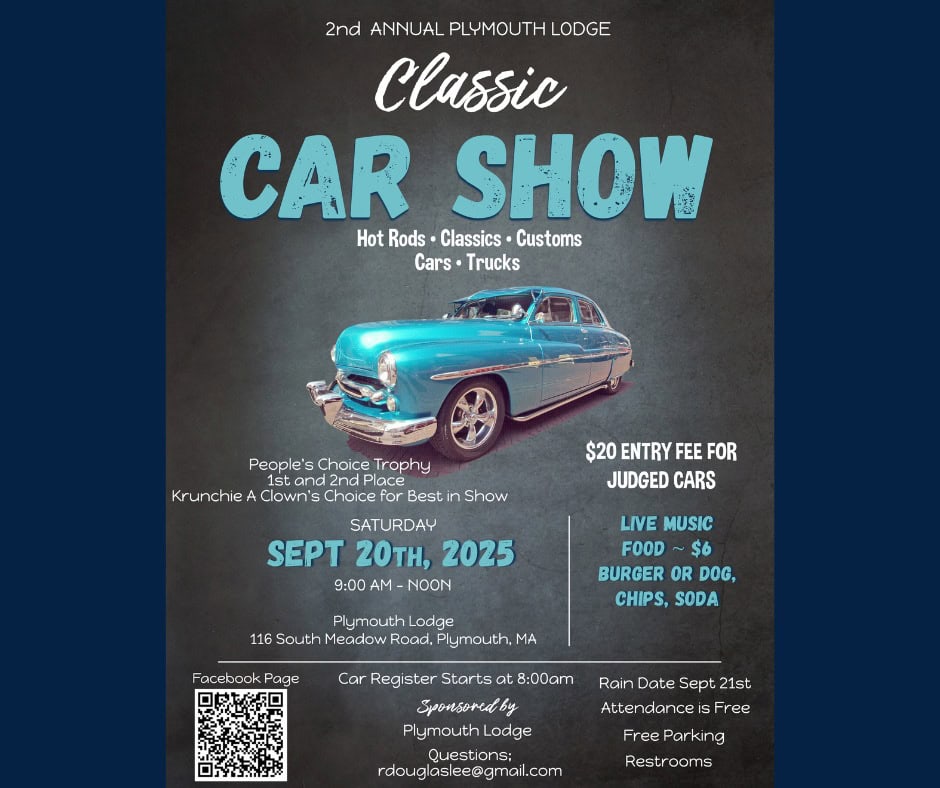 Plymouth Masonic Lodge - 2nd Annual Classic Car Show ! – Plymouth, MA ...