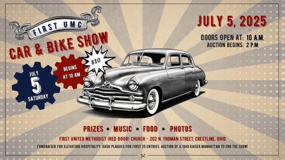 Red Door Church Car & Bike Show- Auction of '49 Kaiser – Crestline, OH ...