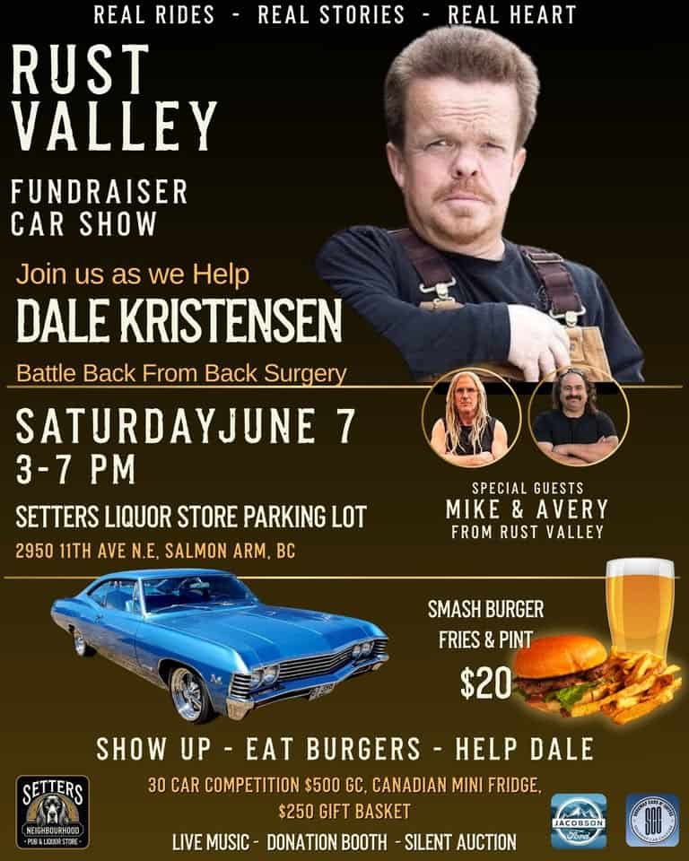 RUST BROTHERS FUNDRAISER CAR SHOW AT SETTERS IN SALMON ARM – Salmon Arm ...