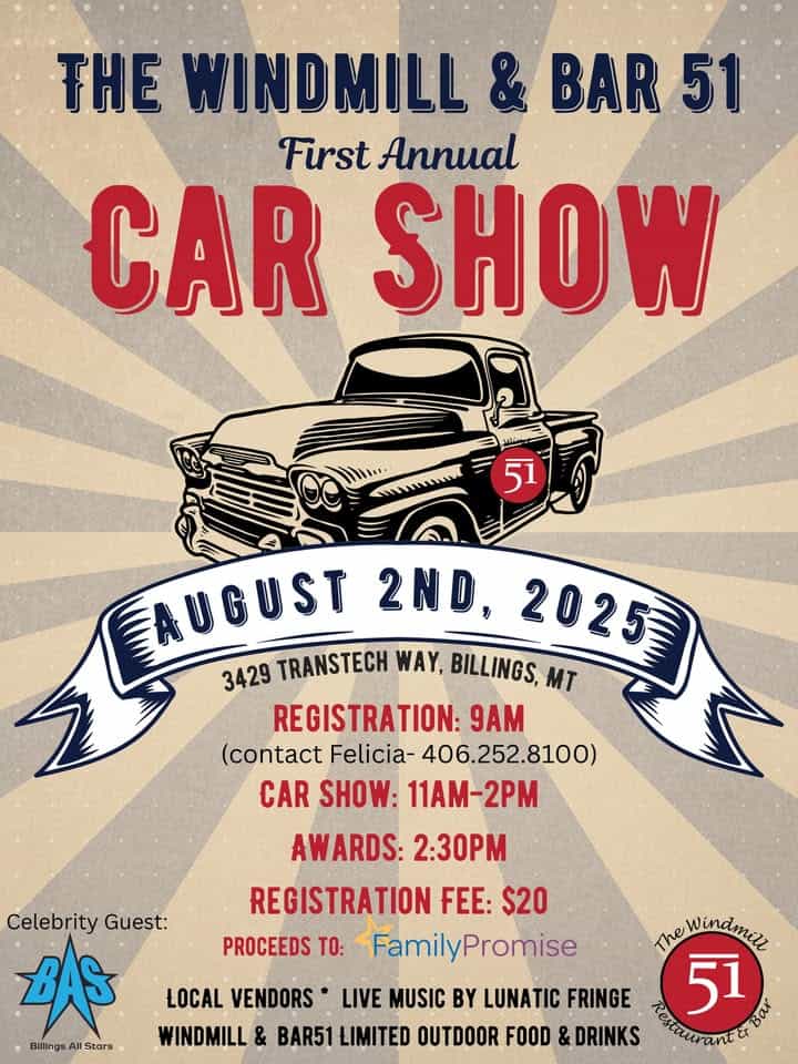 Windmill & Bar 51 First Annual Car Show – Billings, MT | CarCruiseFinder