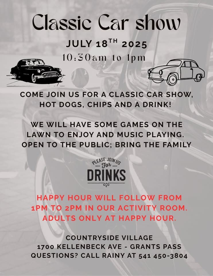 1st Annual Countryside Village Car Show – Grants Pass, OR | CarCruiseFinder