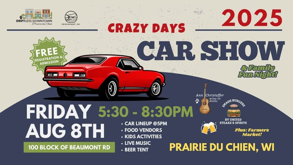 2nd Annual Crazy Days Car Show & Family Fun Night! – Prairie Du Chien ...