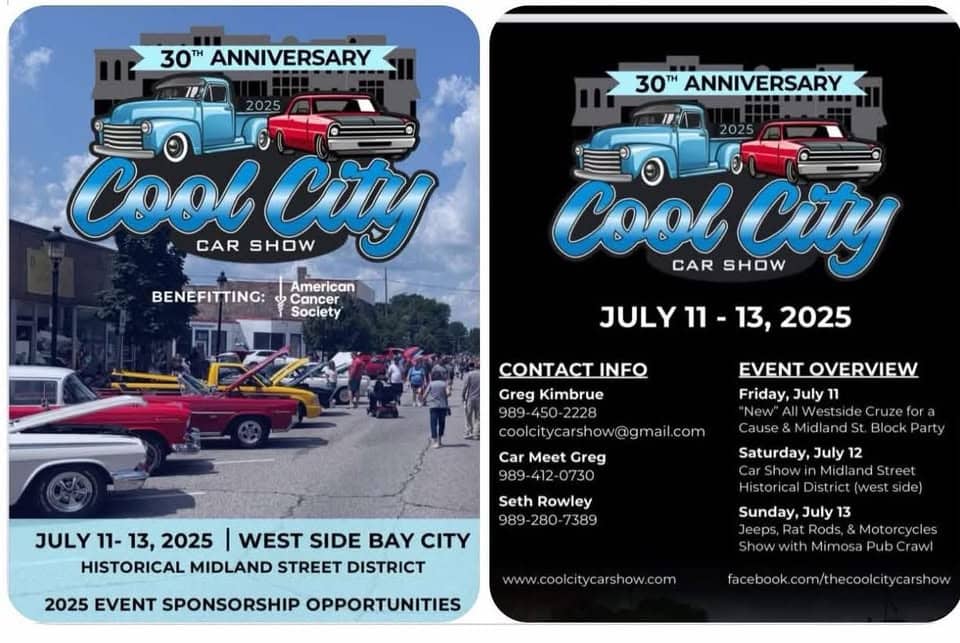 30th Anniversary 2025 Cool City Car Show – Auburn, MI | CarCruiseFinder