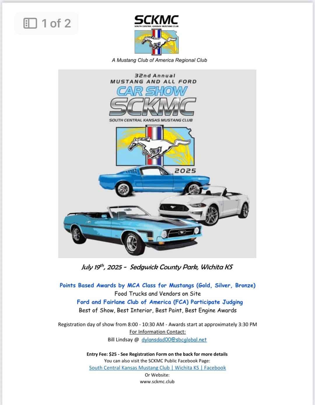 32nd Annual Mustang and All Ford Car Show – Wichita, KS | CarCruiseFinder