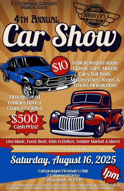 4th Annual Bradley's Auto Detailing Car Show – Cattaraugus, NY ...