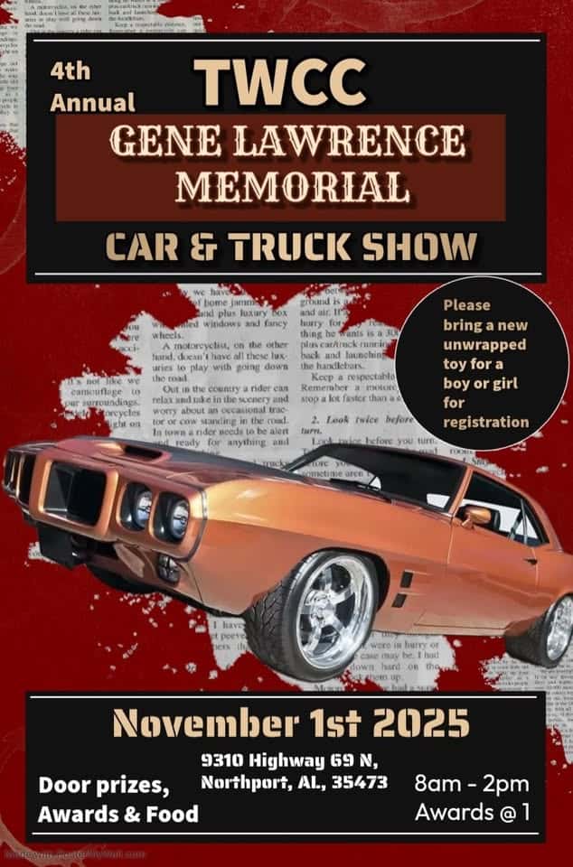 4th Annual (TWCC) GENE LAWRENCE MEMORIAL CAR & TRUCK SHOW – Northport ...