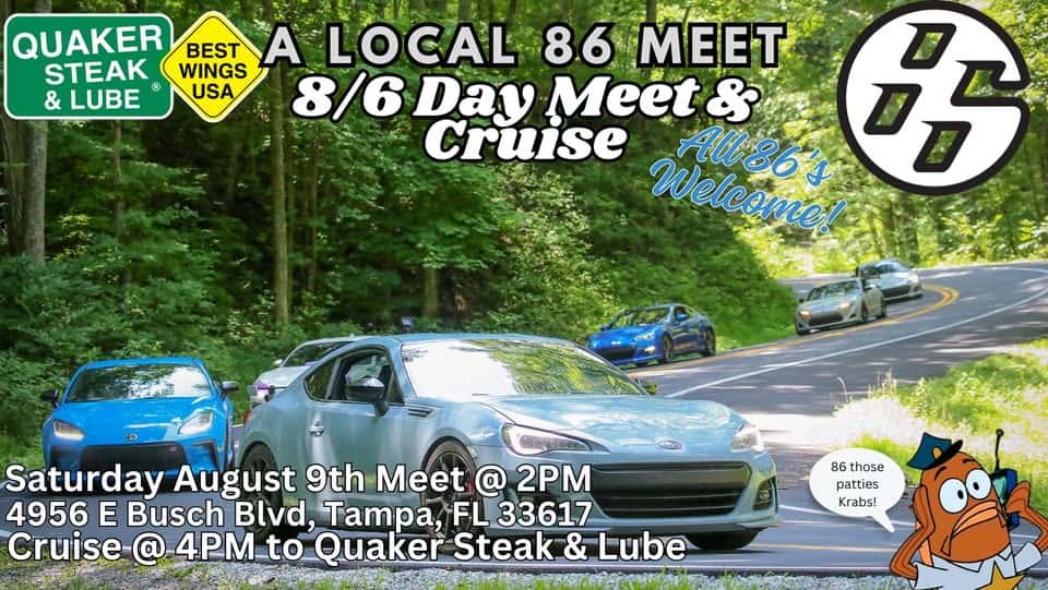 A Local 86 Meet: 8/6 Day Meet & Cruise – Tampa, FL | CarCruiseFinder