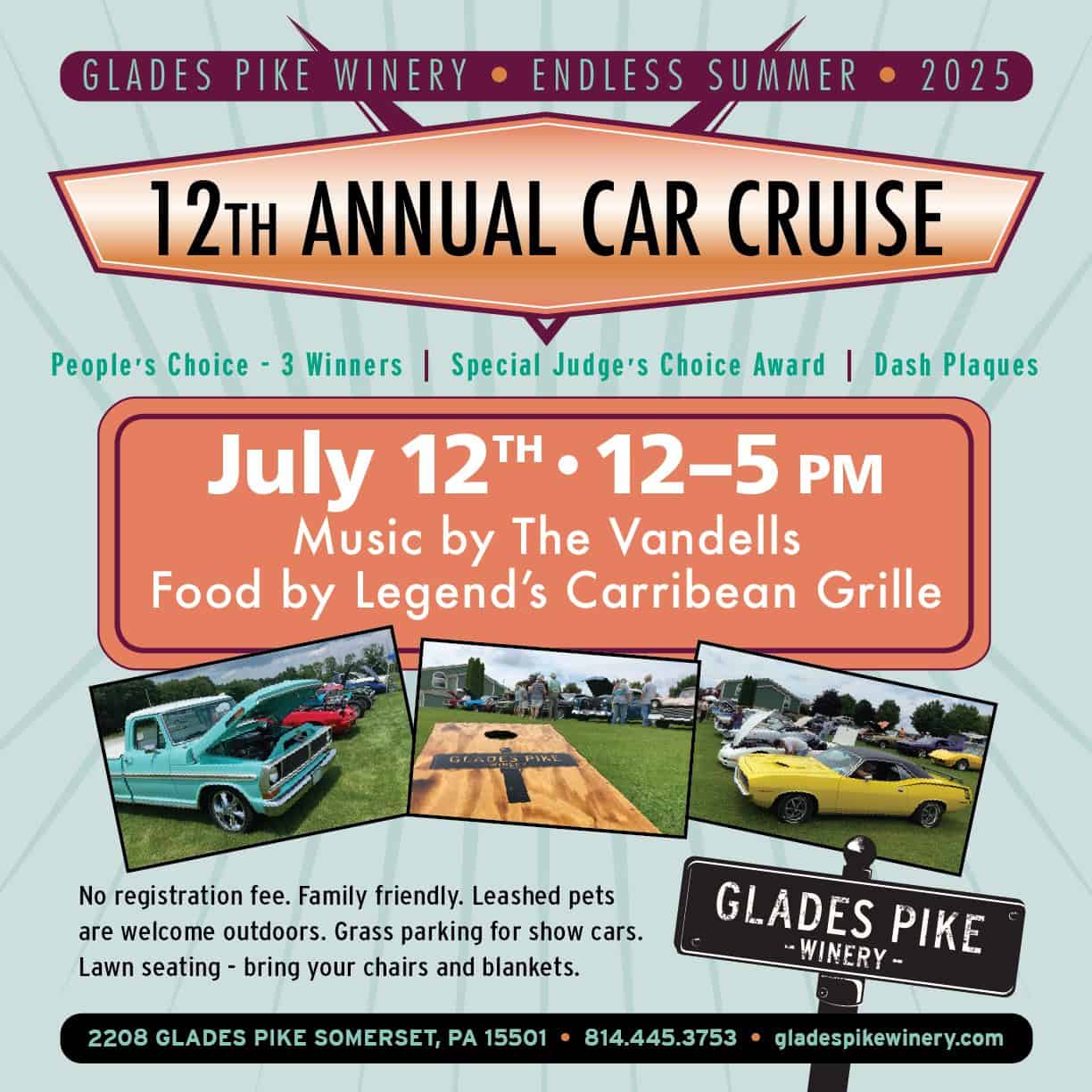 Glades Pike Winery Endless Summer 2025 - 12th Annual Car Cruise ...