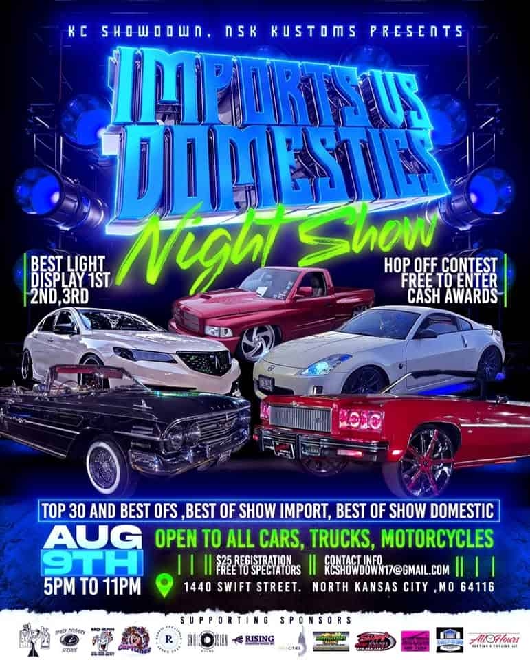 Imports vs Domestics Night Show 2025 – Kansas City, MO | CarCruiseFinder
