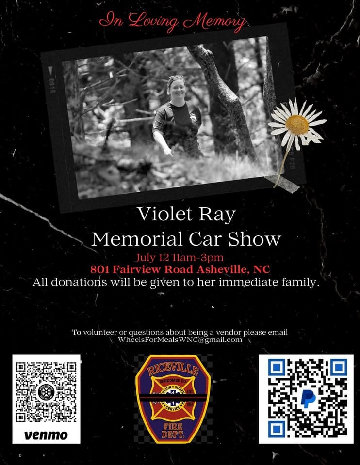 Memorial Car Show for Fallen Firefighter Violet Ray – Asheville, NC ...