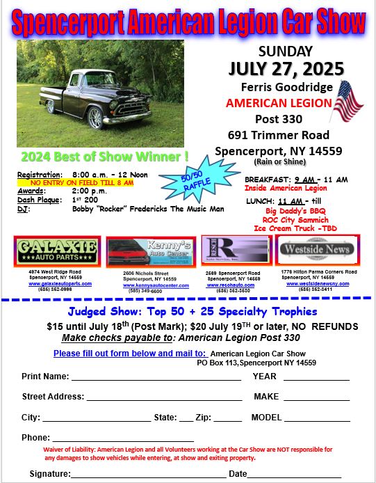 Spencerport American Legion Car Show – Spencerport, NY | CarCruiseFinder