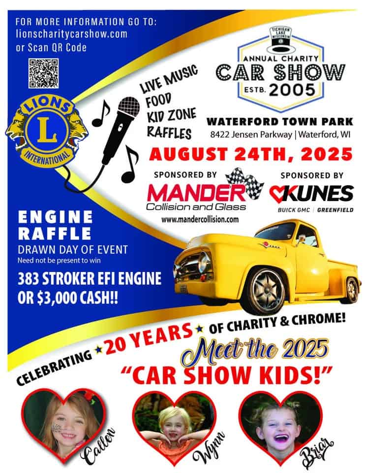 20th Annual Tichigan Lake Lions Club Charity Car Show – Waterford, WI ...
