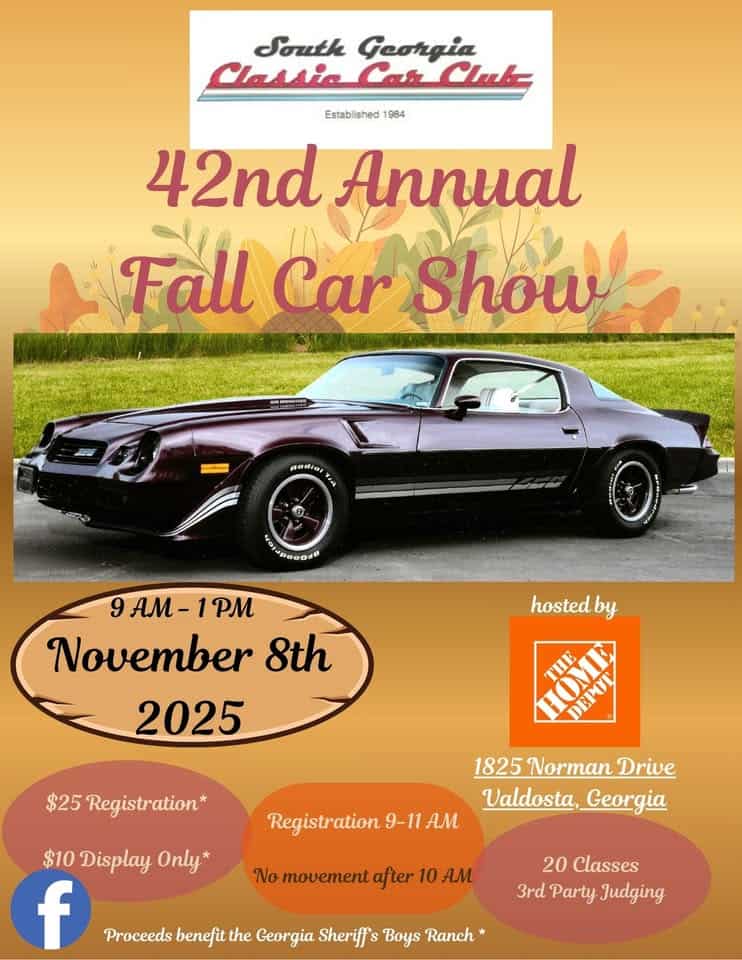 42nd Annual Fall Car Show – Valdosta, GA | CarCruiseFinder