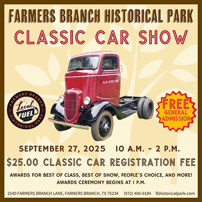 Farmers Branch Historical Park Classic Car Show – Farmers Branch, TX ...