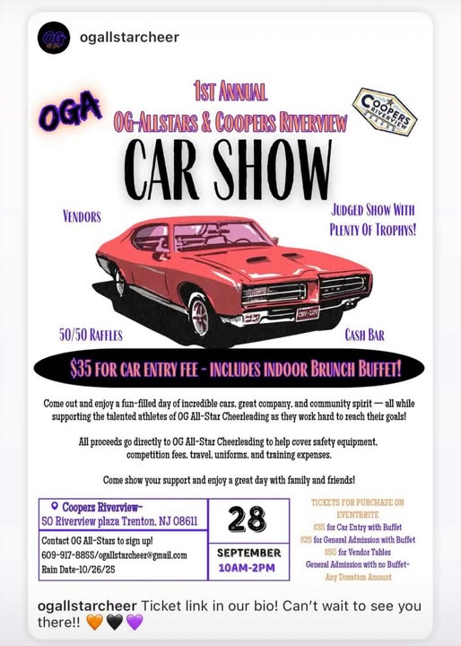 OG All-Stars & Coopers Riverview Car Show – Trenton, NJ | CarCruiseFinder
