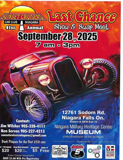 Sunset Cruisers Last Chance Car Club 41st Niagara Annual Show & Swap ...