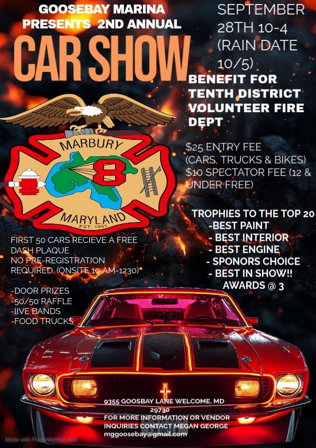 2nd Annual Goosebay Marina Car Show – Welcome, MD | CarCruiseFinder