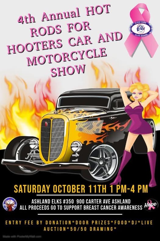 4th Annual HOT RODS FOR HOOTERS CAR AND MOTORCYCLE SHOW – Ashland, KY ...
