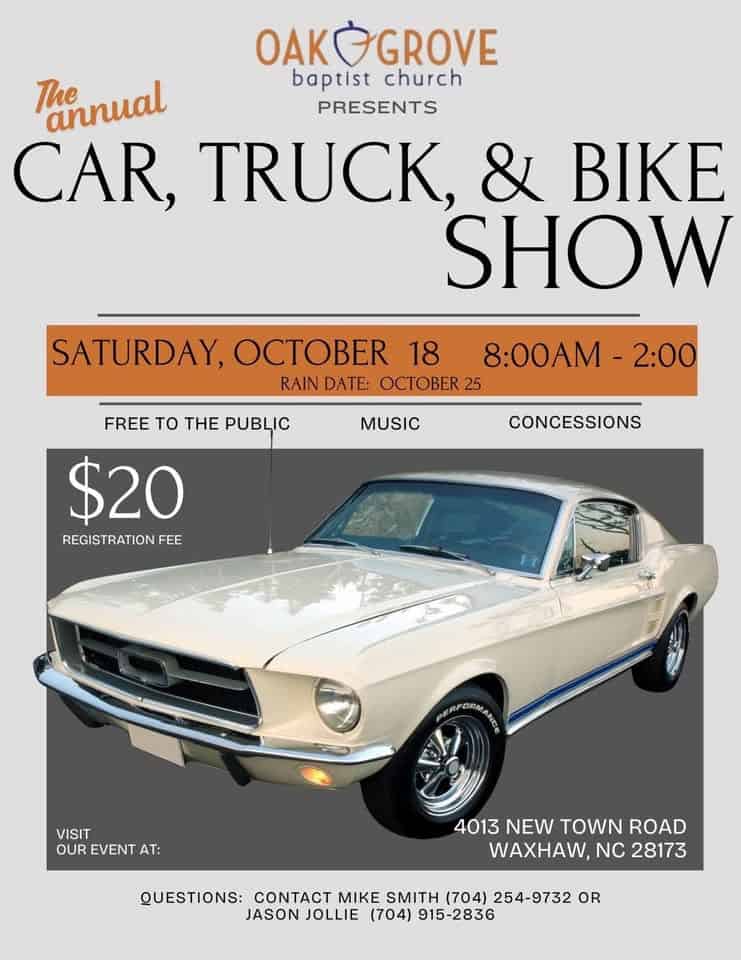 Oak Grove Annual Car Show – Waxhaw, NC | CarCruiseFinder