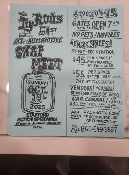 The Ty-Rods Fall 51st All-Automotive Swap Meet – Stafford Springs, CT ...